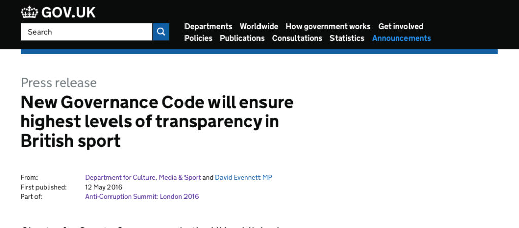 New Governance Code will ensure highest levels of transparency in ...